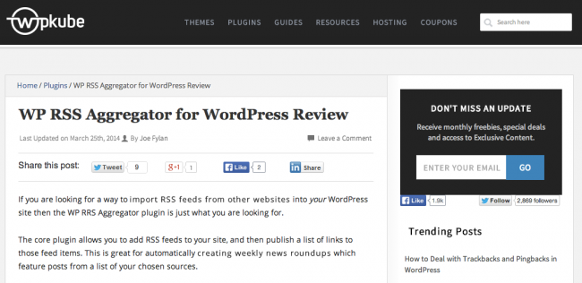 WP RSS Aggregator Reviewed on WP Kube | Maryland Destination Imagination